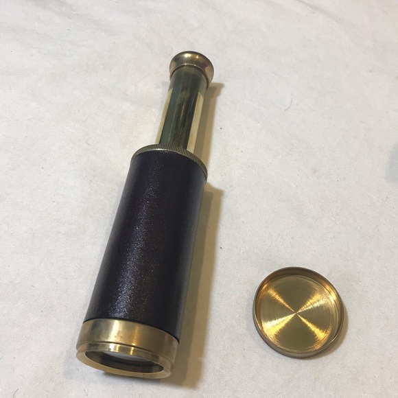 Vintage | Accents | Vintage Small Brass Leather Nautical Spyglass ...